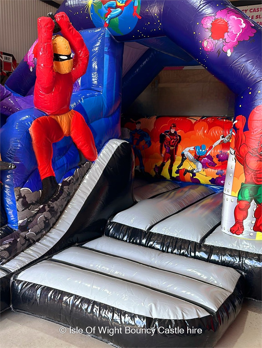 3D superhero bounce and slide - Bouncy Castle Hire and party hire in ...